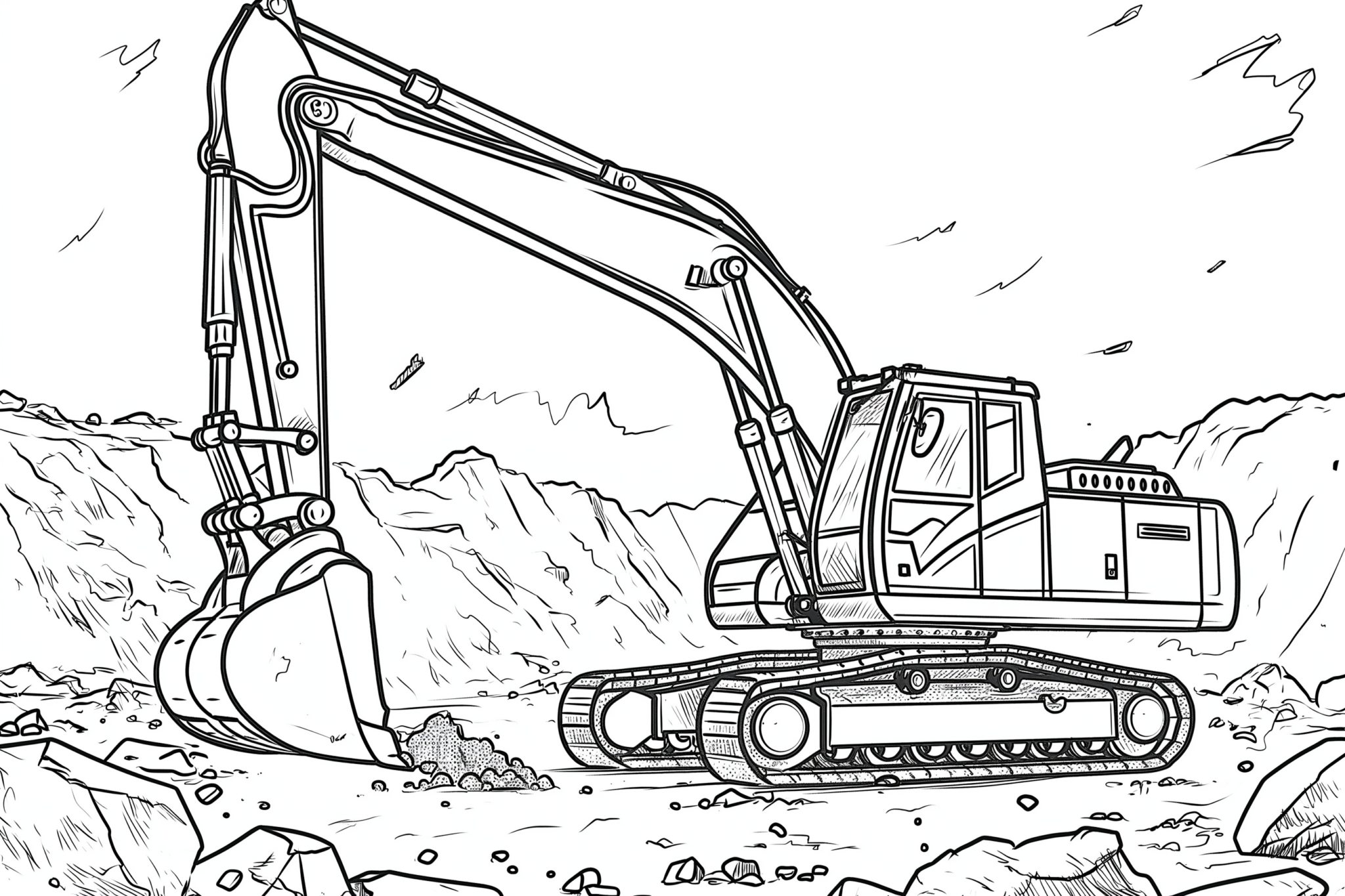 Excavators Coloring Pages - Printable Coloring Fun