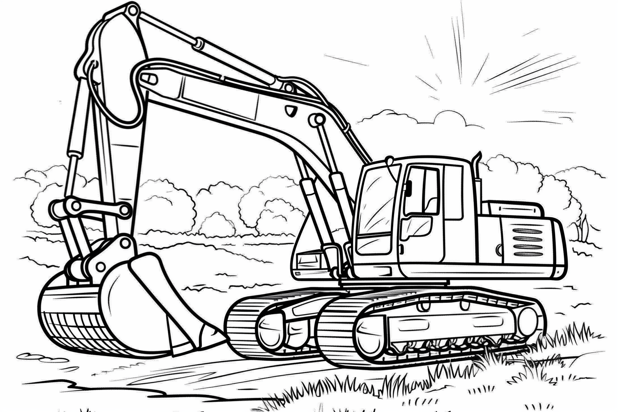Excavators Coloring Pages - Printable Coloring Fun